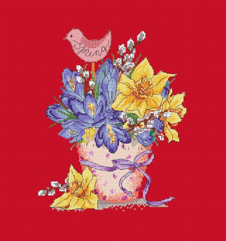 Flower Spring Cross Stitch Pattern Pdf Floral Mothers Day - Etsy