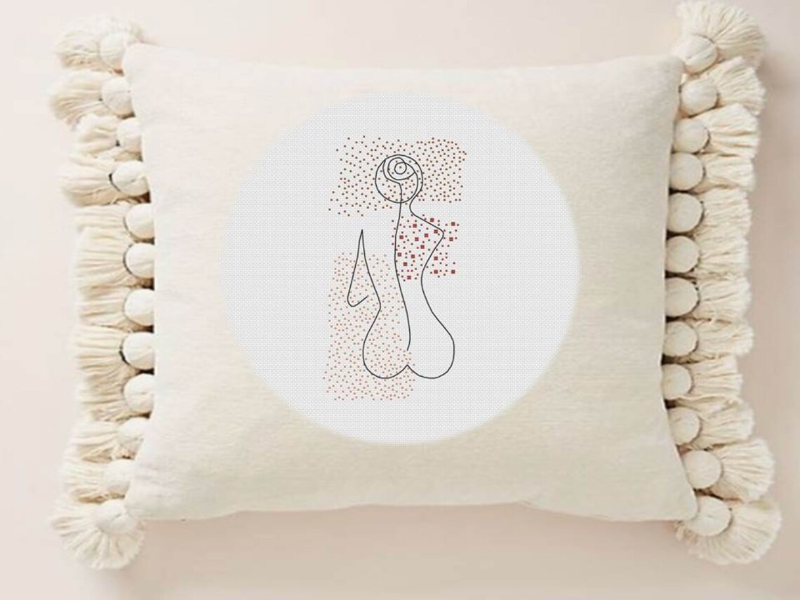 Female Cross Stitch Pattern Modern Woman Embroidery Easy - Etsy