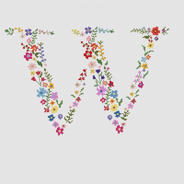 Letter W Embroidery - Etsy