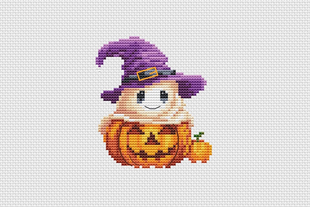 Halloween Cross Stitch Pattern Pdf Small Ghost Cross Stitch Ornament ...