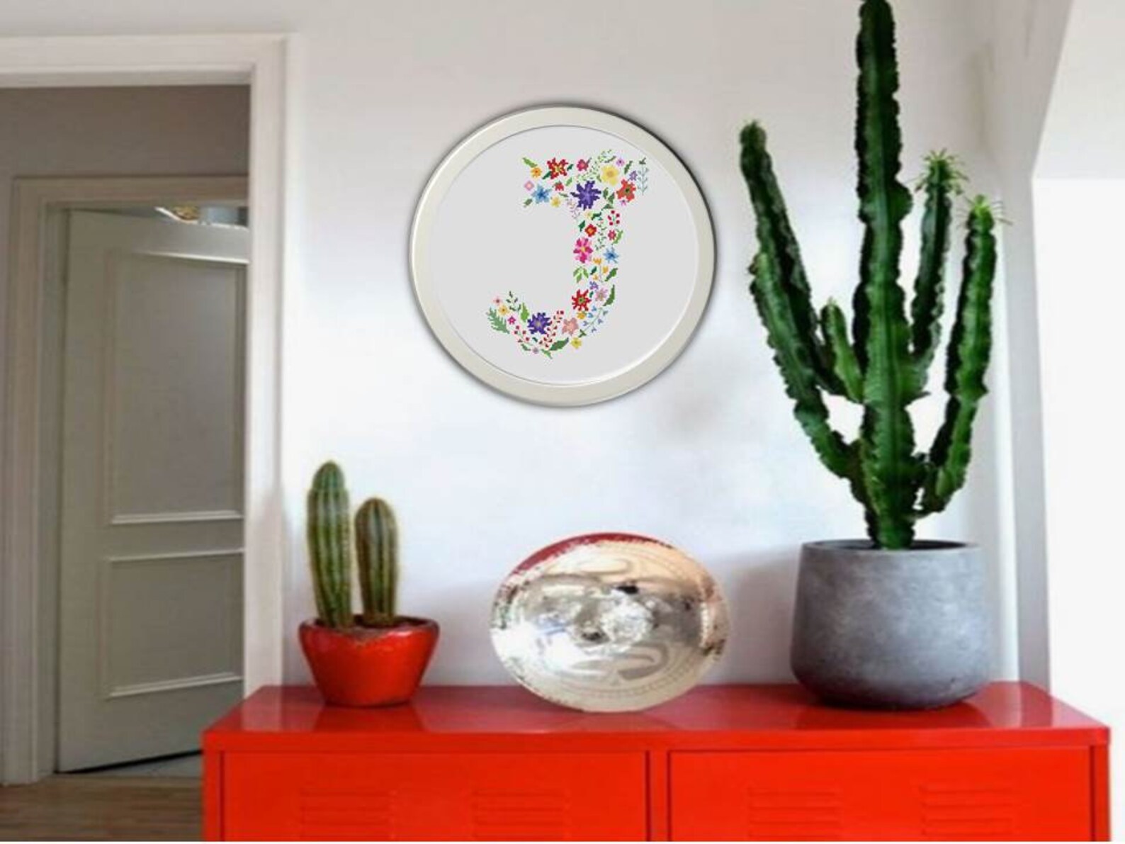 Letter Cross Stitch Pattern Boho Monogram Embroider Modern | Etsy