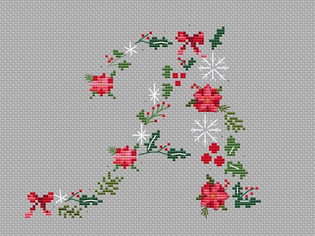 Letter A Cross Stitch Pdf, Alphabet Cross Stitch Pattern, Christmas ...