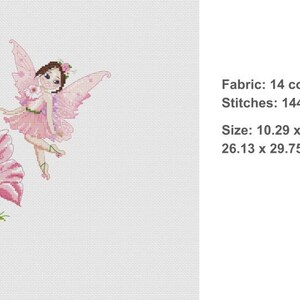 Fairy Cross Stitch Pattern, Magic Flower Fairy Cross Stitch, Rose Cross ...