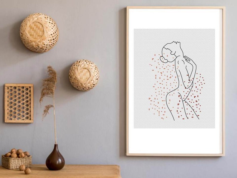 Female Cross Stitch Pattern Modern Woman Embroidery Easy - Etsy