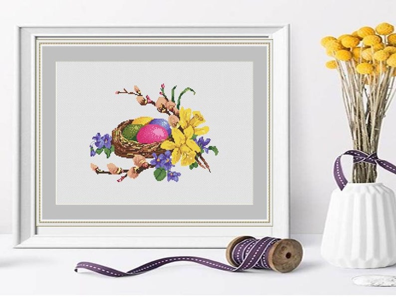 Easter Cross Stitch Pattern Counted Bunny Embroidery - Etsy