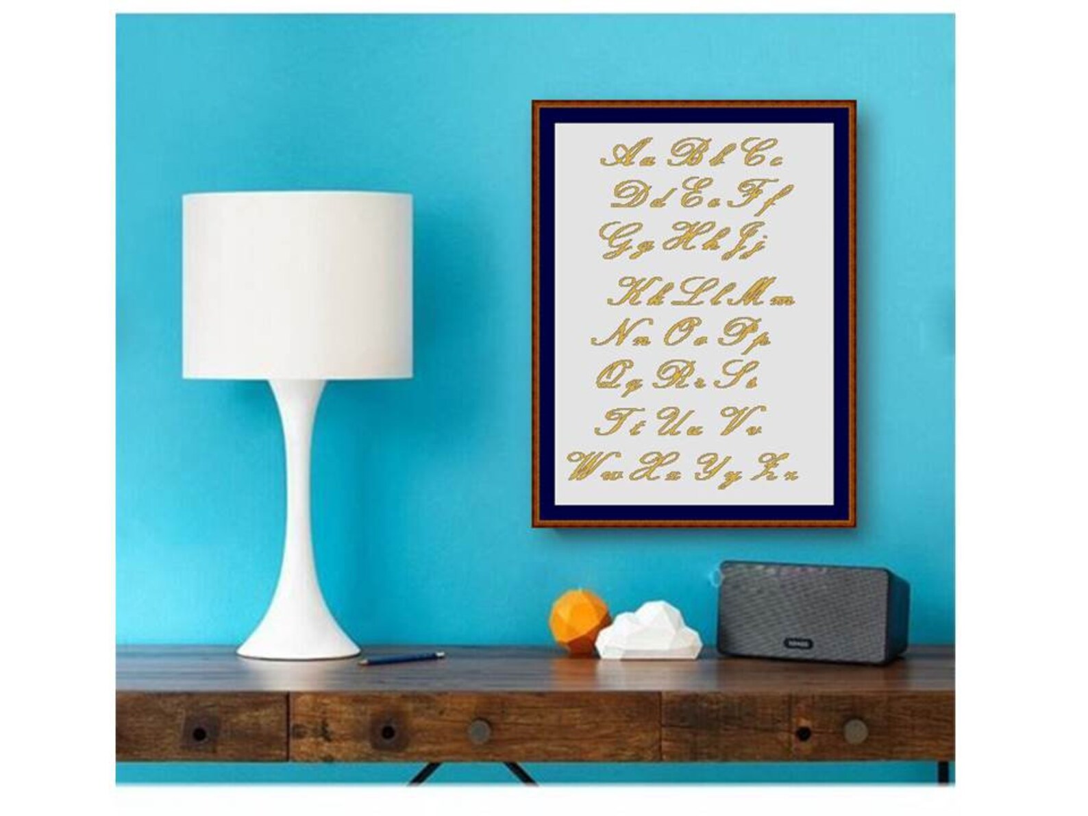 Counted Cross Stitch Alphabet Pattern Font Cursive Letters - Etsy