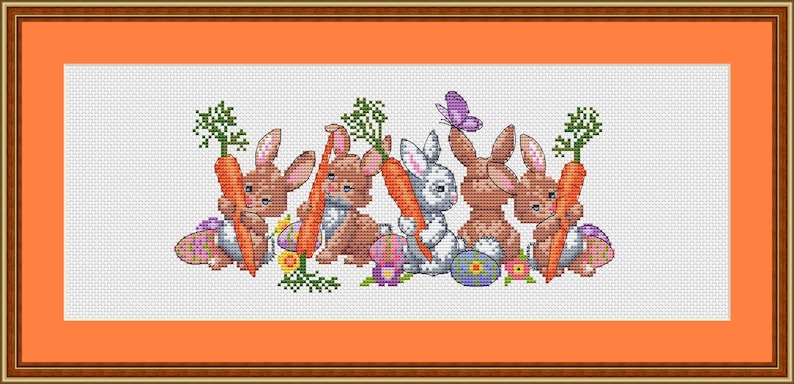 Easter Cross Stitch Pattern Counted Bunny Embroidery - Etsy