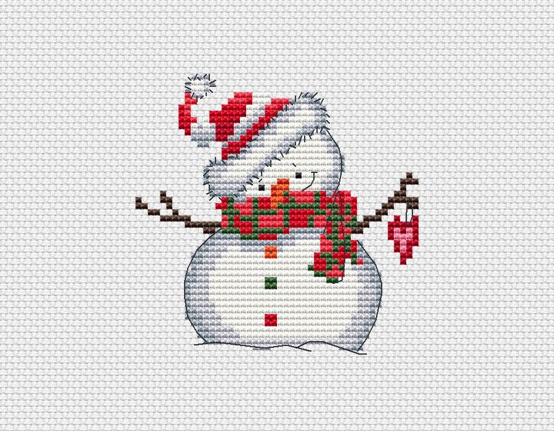 Snowmen Cross Stitch Pattern Christmas Cross Stitch Pdf Cute - Etsy
