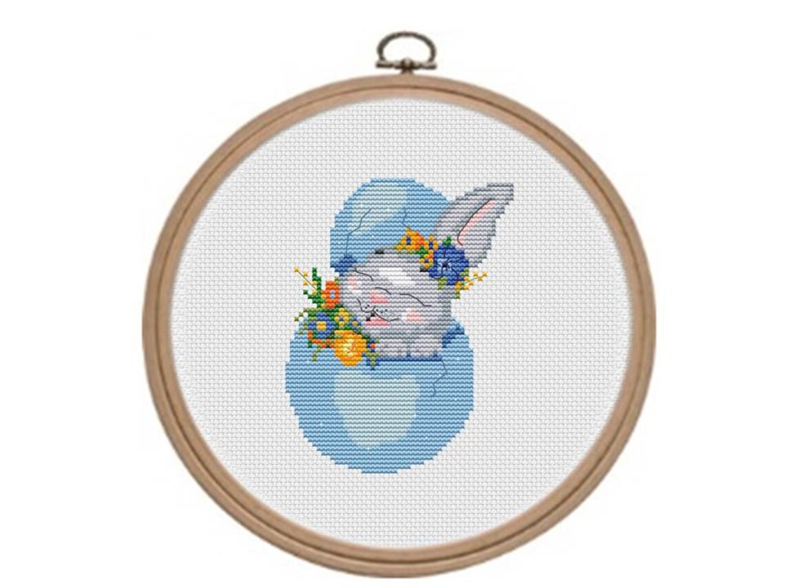 Easter Cross Stitch Pattern Bunny Small Design Easter | Etsy