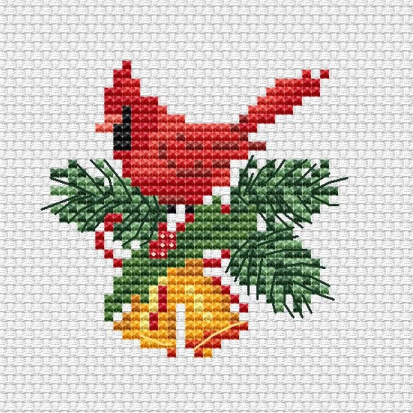 Mini Cardinal Cross Stitch - Etsy
