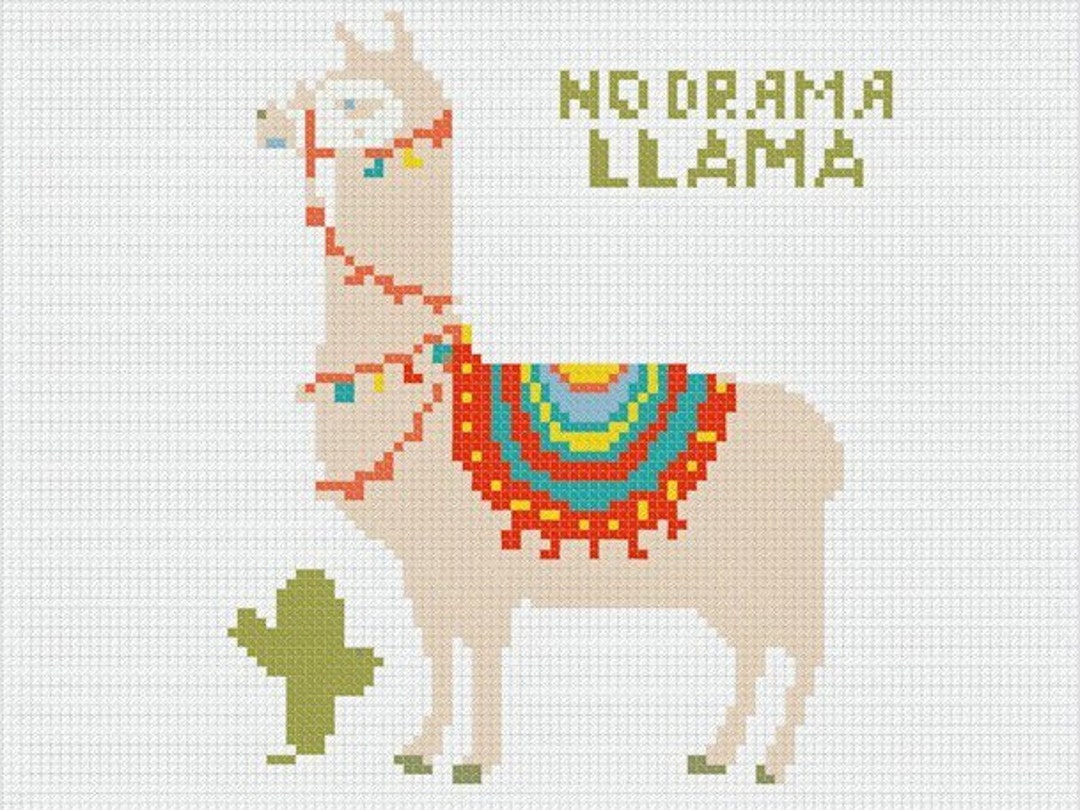 Llama Cross Stitch Pattern, Llama Mama Tutorial,cacti Cross Stitch ...