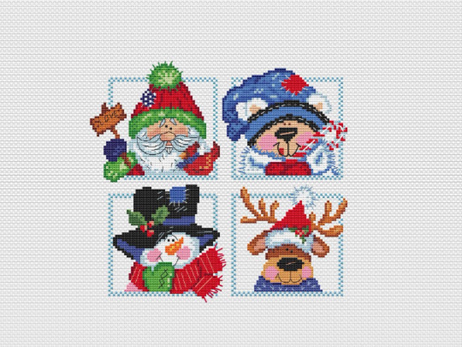 Snowmen Cross Stitch Pattern Christmas Cross Stitch Pdf Cute - Etsy