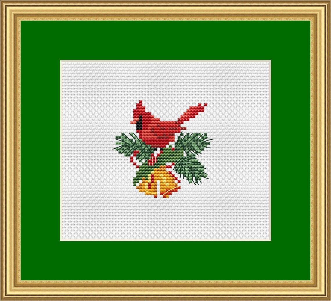 Christmas Cross Stitch Pattern Cardinal Ornament Smal Xmas - Etsy Canada