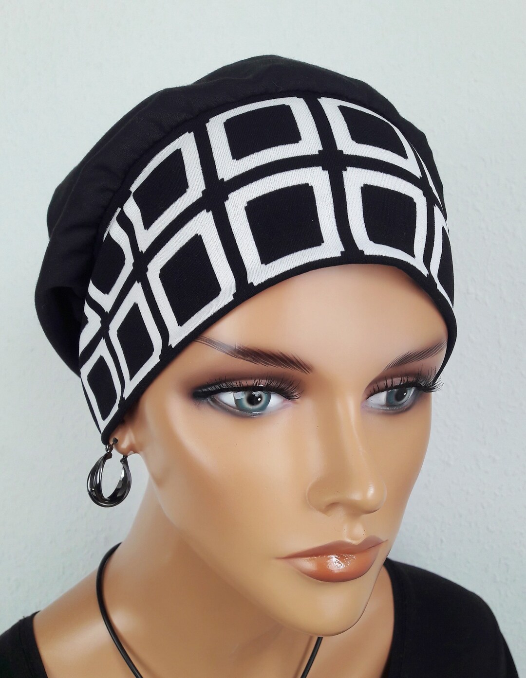 Elegant Cap, Balloon Cap, Beret, Beanie, Black and White, Chemo ...