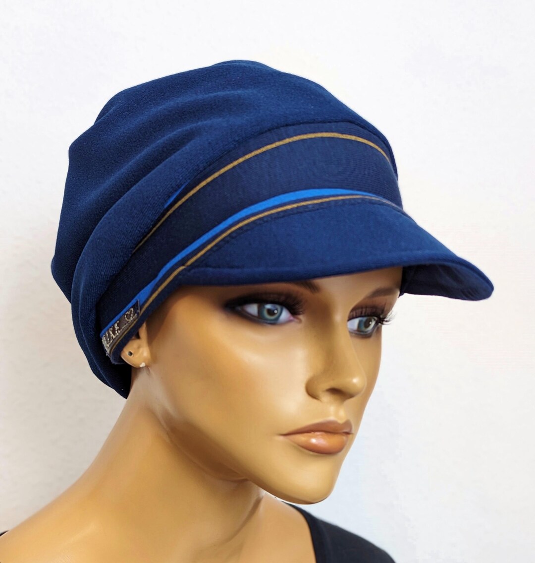 Creative Skin-friendly Peaked Cap Sun Hats Newsboy Cap Navy Blue Cotton ...