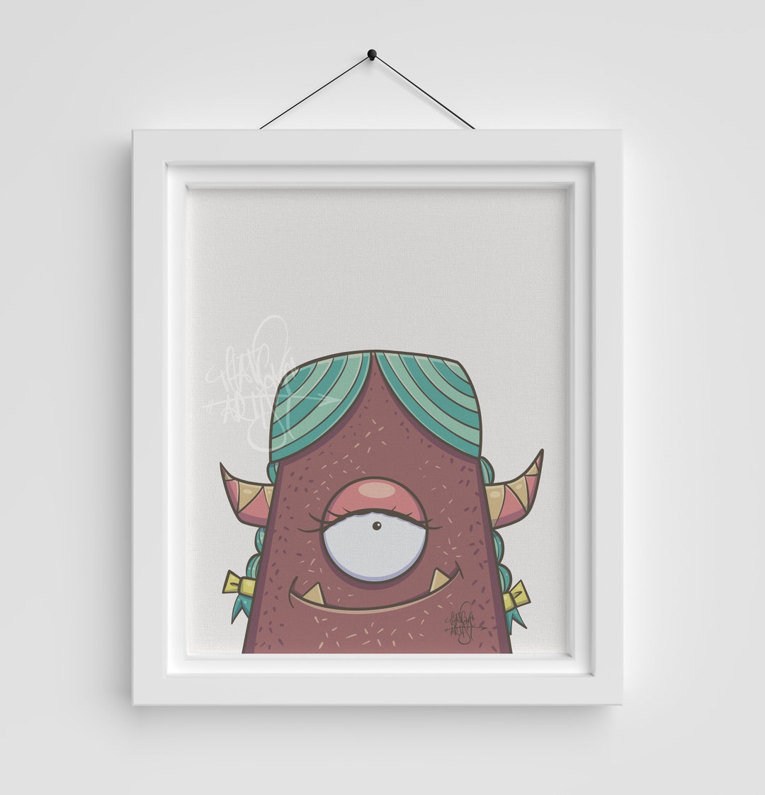 Cute Monster Print Cute Monster Art Kids Room Wall Art - Etsy