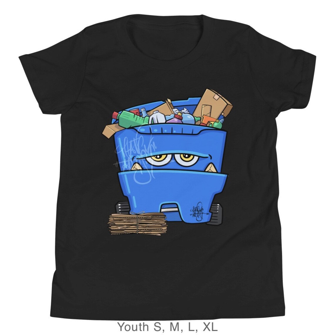 Garbage Day Kids Shirt Blue Recycle Can Garbage Truck - Etsy