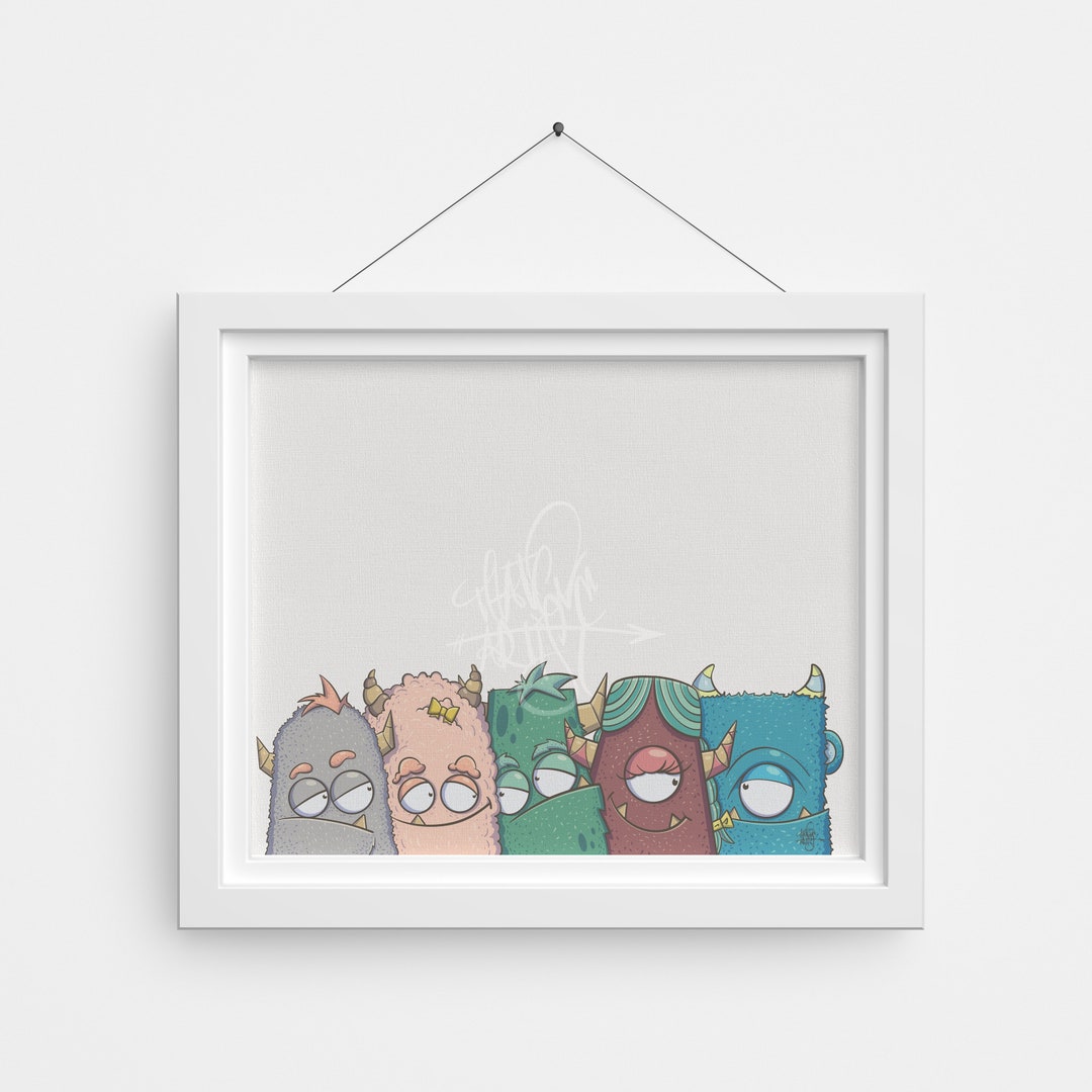 Cute Monster Print Cute Monster Art Kids Room Wall Art Monster Decor ...