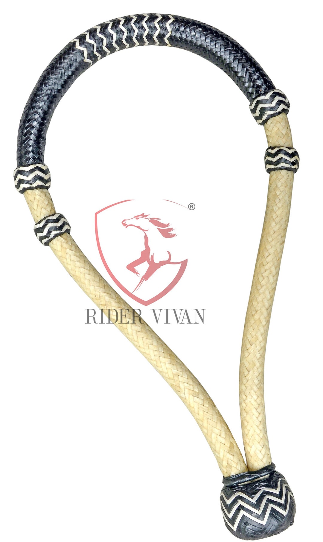 Hand-crafted Horse Bosal, Horse Bosal Natural & Black Rawhide, 24 ...