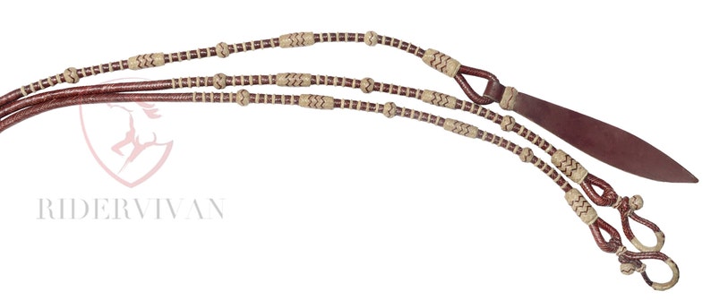 Buy Handmade Rawhide Romal Reins, Chestnut Cherry Braided Reins (55 ...