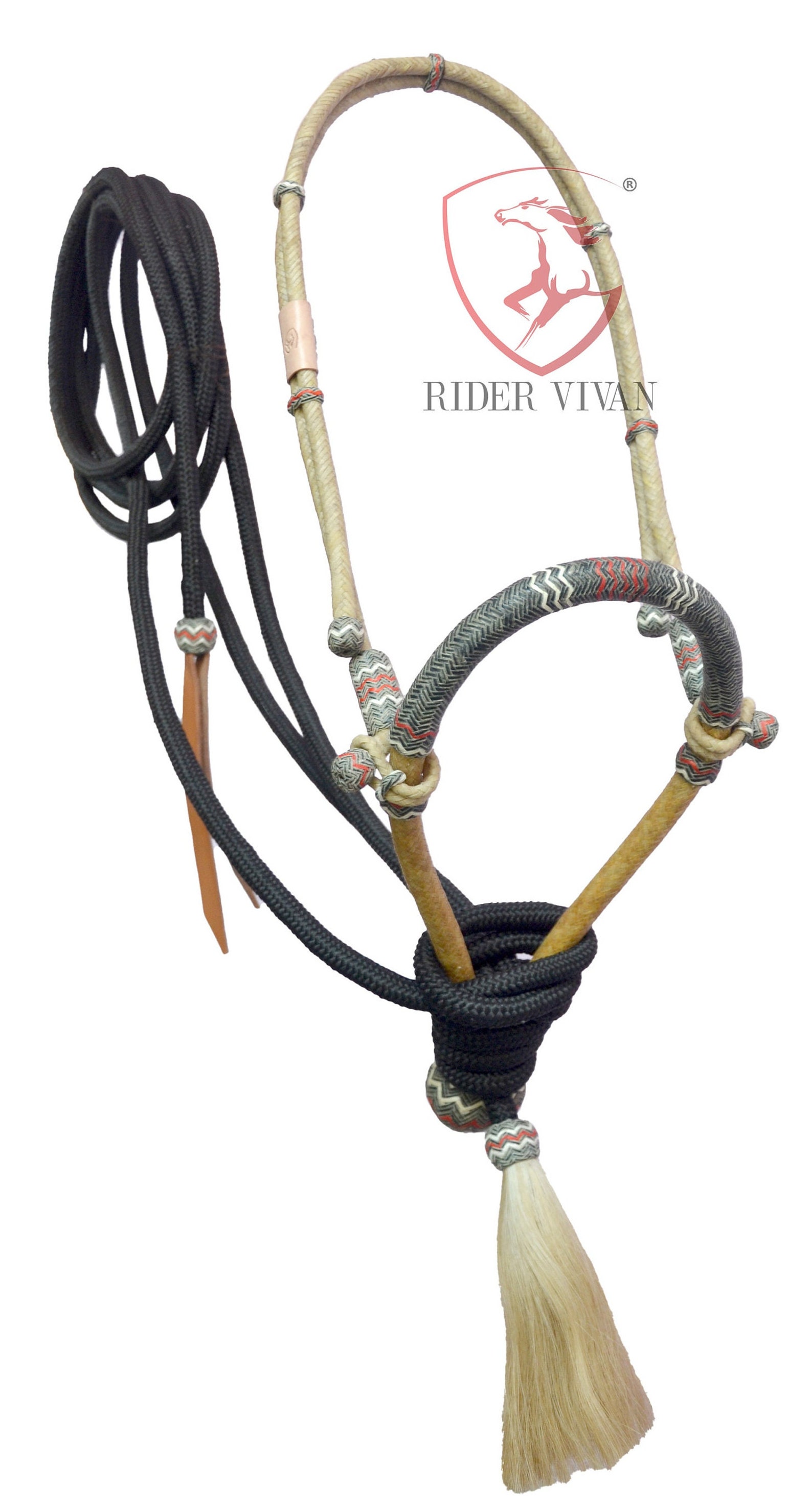 Handmade Bosal Set, 40 Plaits Rawhide Natural & Black Bosal Set, Bosal ...