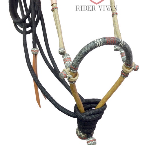 Handmade Bosal Set 40 Plaits Rawhide Natural & Black Bosal - Etsy