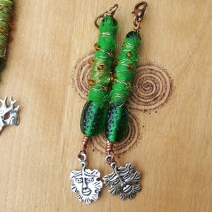 Pagan God Goddess Greenman Leaf Recycled Boho Charm Bead - Etsy