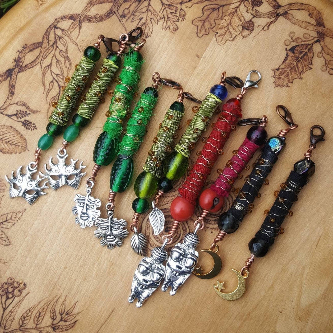 Pagan God Goddess Greenman Leaf Recycled Boho Charm Bead - Etsy