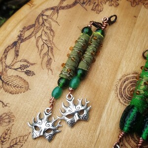 Pagan God Goddess Greenman Leaf Recycled Boho Charm Bead - Etsy
