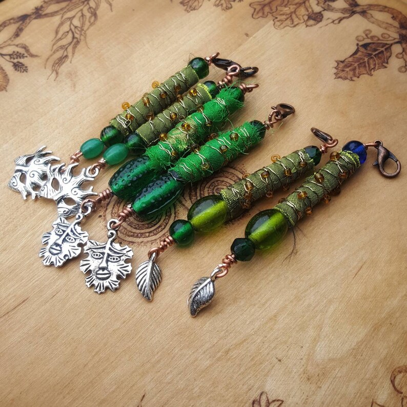 Pagan God Goddess Greenman Leaf Recycled Boho Charm Bead - Etsy