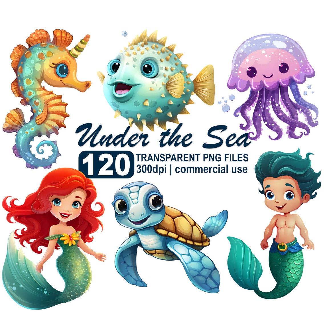 Bumper Clipart Bundle, Ocean Clipart, Sea Png, Underwater Clipart, Sea ...