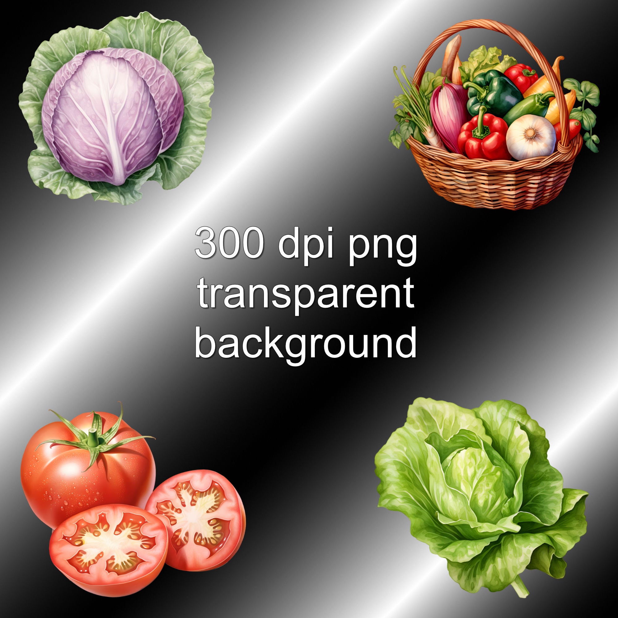 Watercolor Vegetables Clipart, Gardening Clipart Menu Food Clipart ...