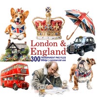 London Clipart - England, UK, Clip Art, Travel Clipart, Tea, Bus ...