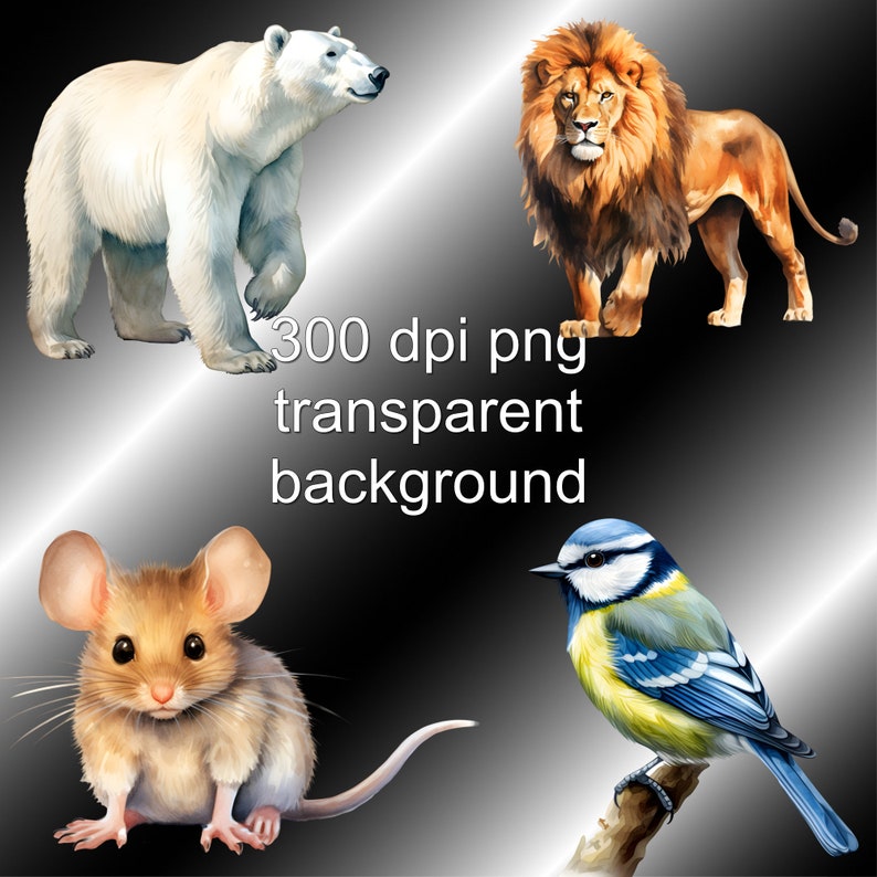 Watercolor Animals Clipart Bundle, Animal Png, Wild Animals, Farm ...