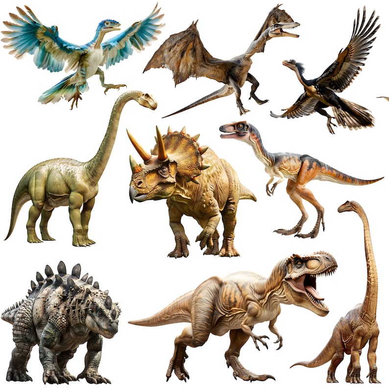 Dinosaurs Clipart Bundle, Dinosaur PNG, Dinosaur Images, T-rex Etc, 300 ...