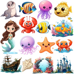 Bumper Clipart Bundle, Ocean Clipart, Sea Png, Underwater Clipart, Sea ...