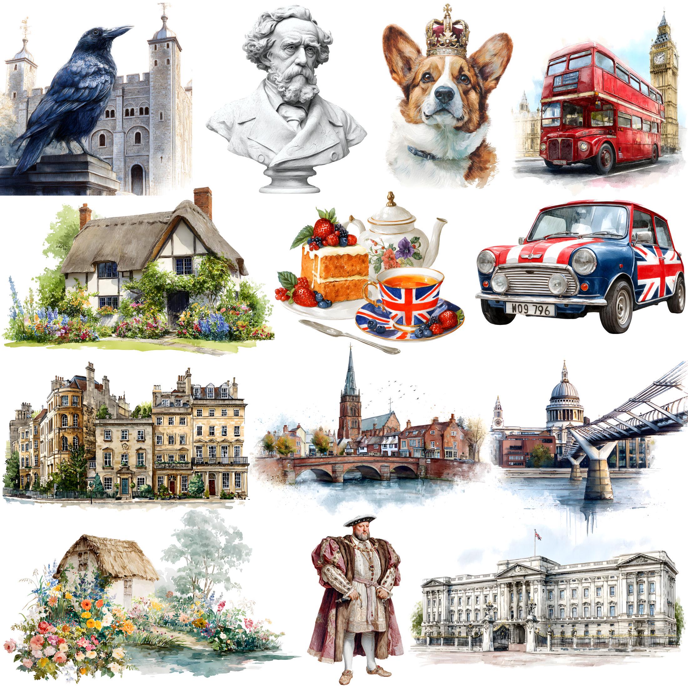 Bumper Clipart Bundle 300 England and London Png, London Clipart ...