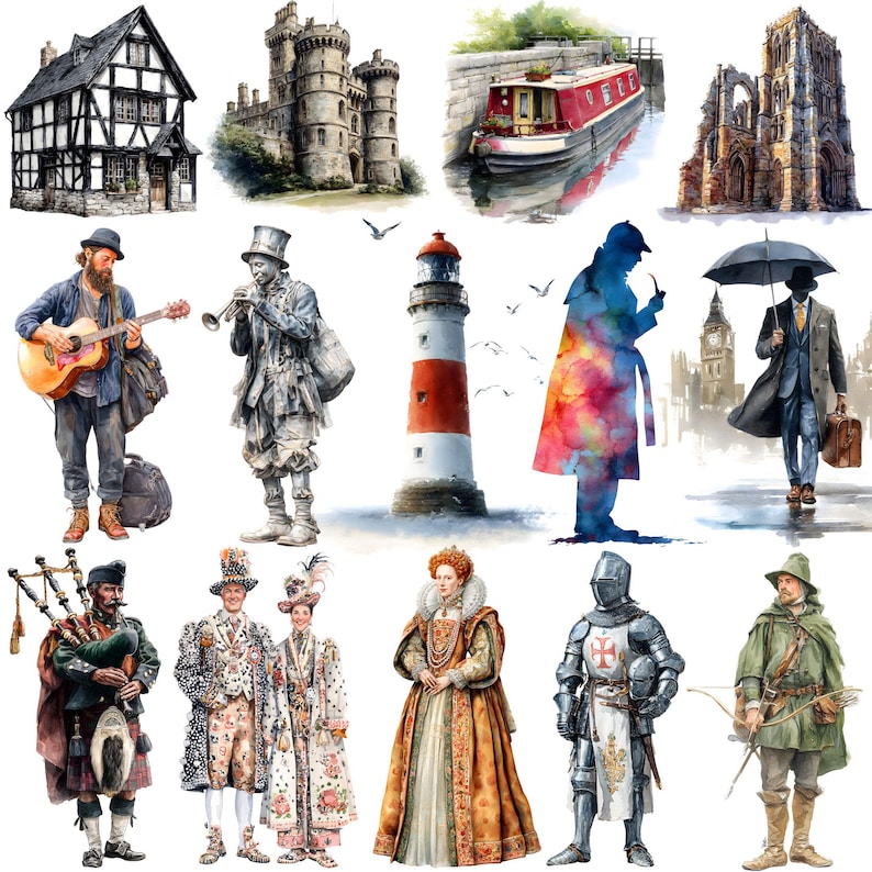 Bumper Clipart Bundle 300 England and London Png, London Clipart ...