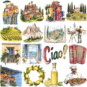 Italy Clipart Bundle, Italian Png, Travel Clipart, Italy Png, Travel ...