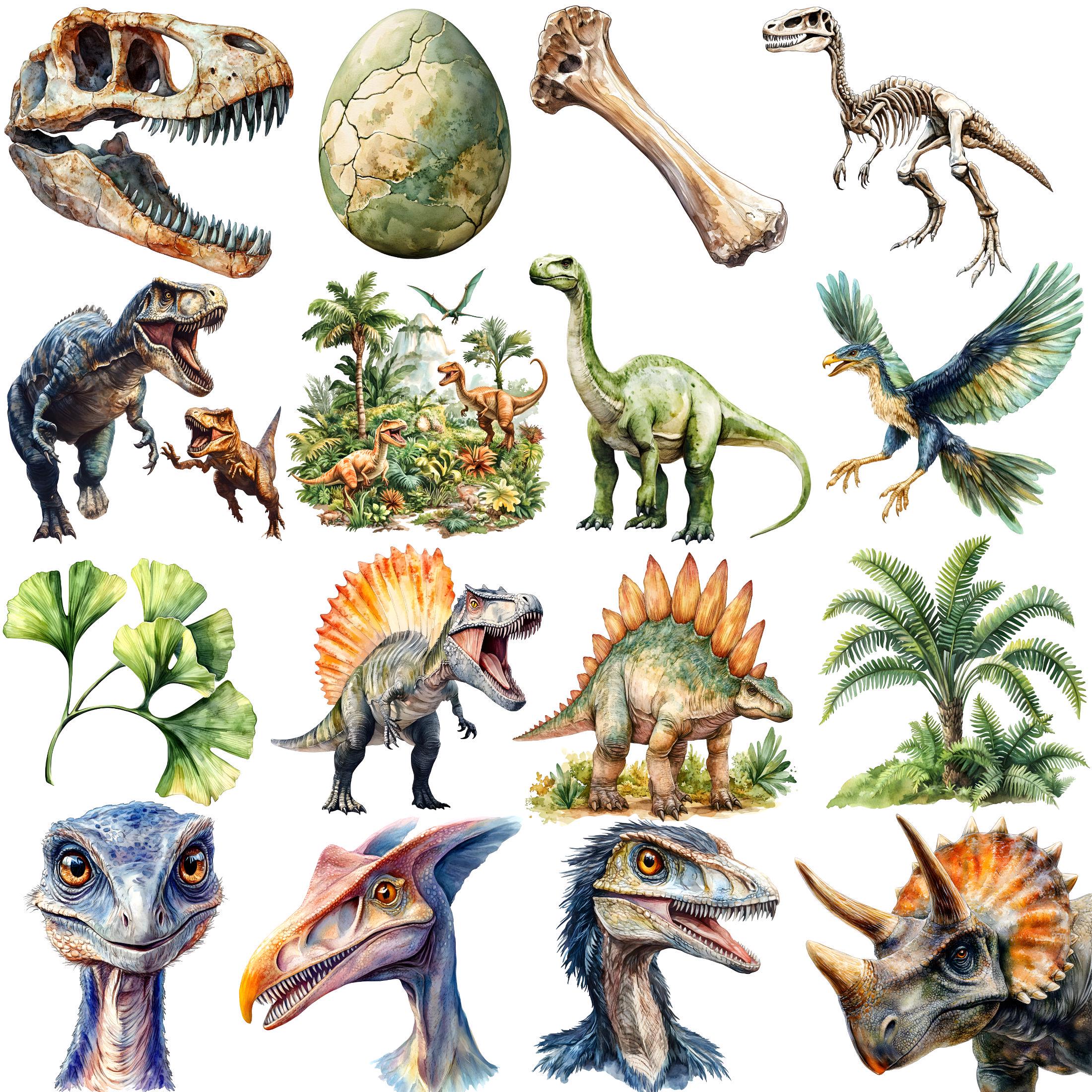 Dinosaur Clipart Bundle, Dinosaurs PNG, Dinosaur Images, T-rex Etc, 300 ...