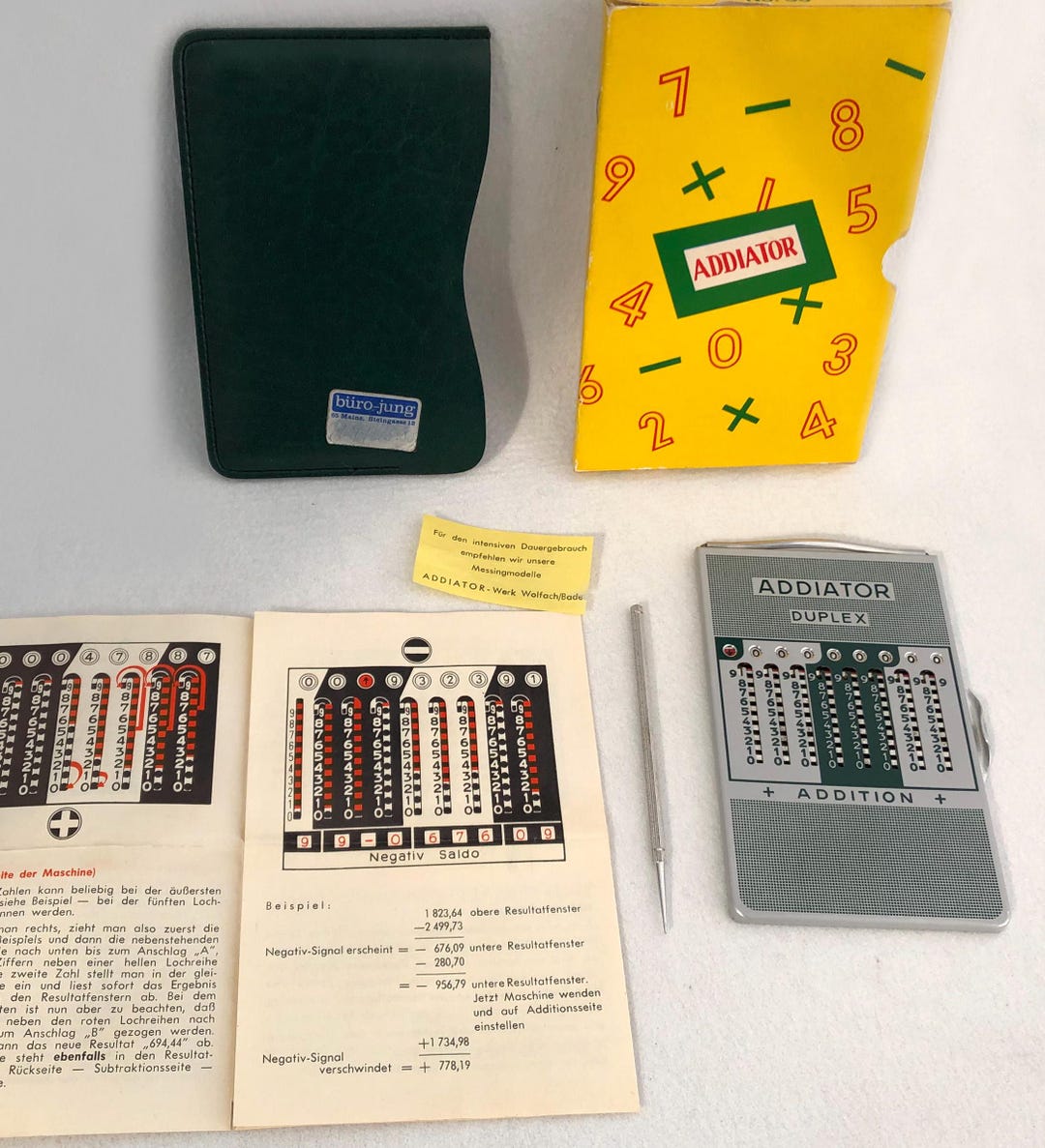 Mechanical Calculator Addiator Duplex Addition Subtraction Original ...