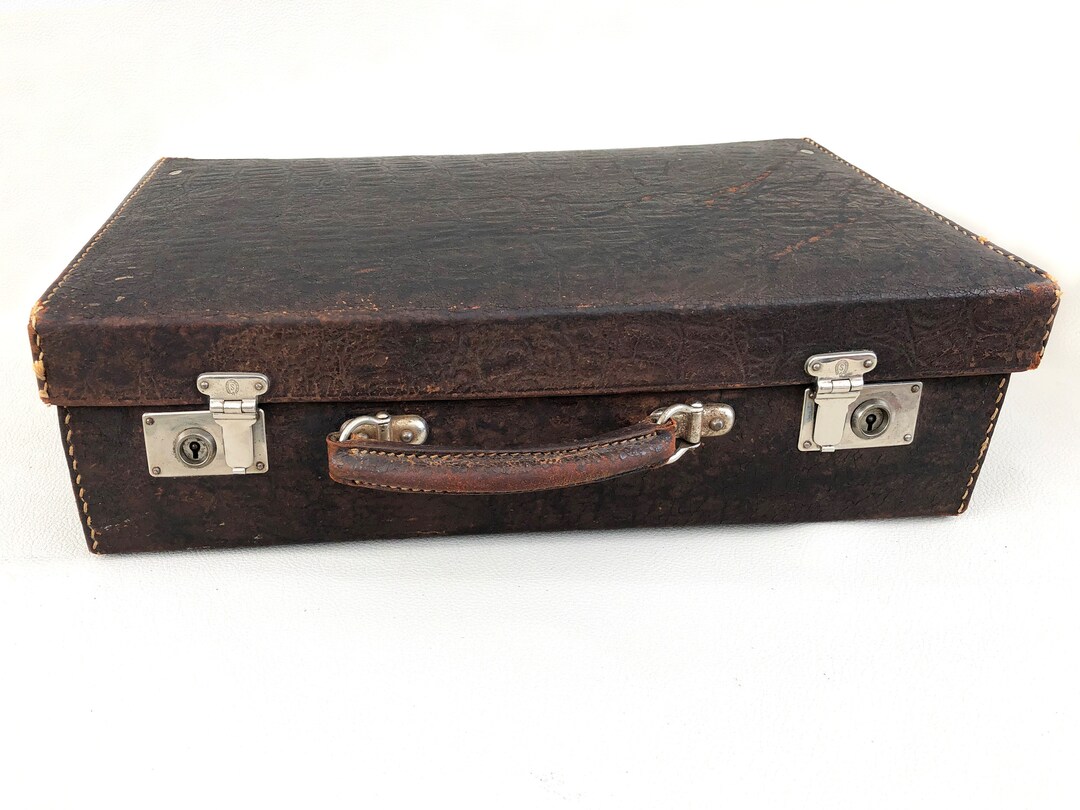 Small Travel Suitcase Leather Suitcase Without Key Original Condition ...