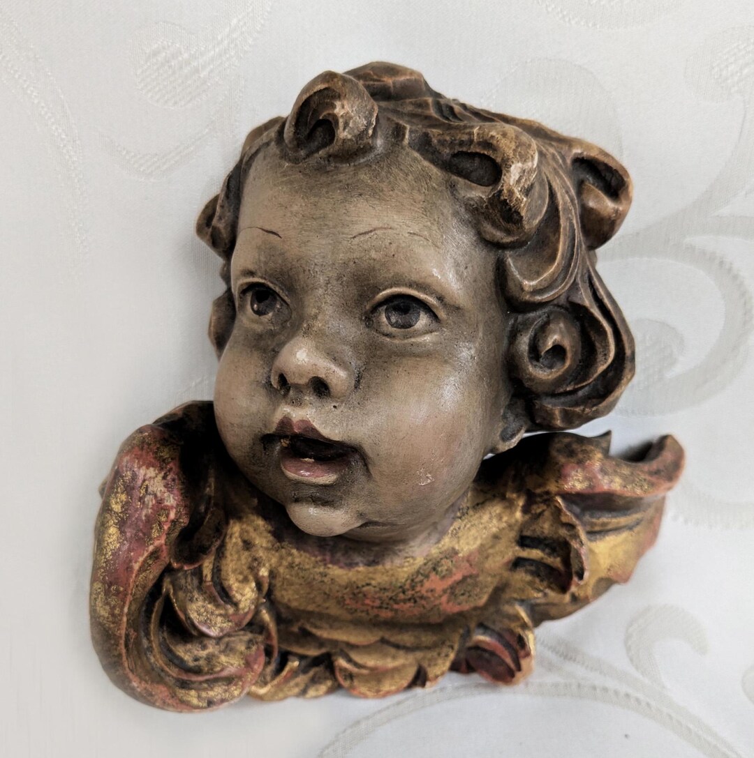 Putto Angel Head Angel Head Wings Wooden Angel Carved Angel Baroque ...