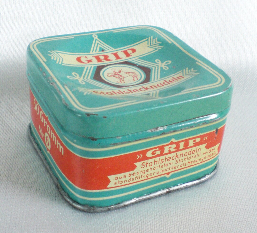 Old Tin Can Grip Steel Pins No. 6 Metal Tin Steel Pin Tin Without ...