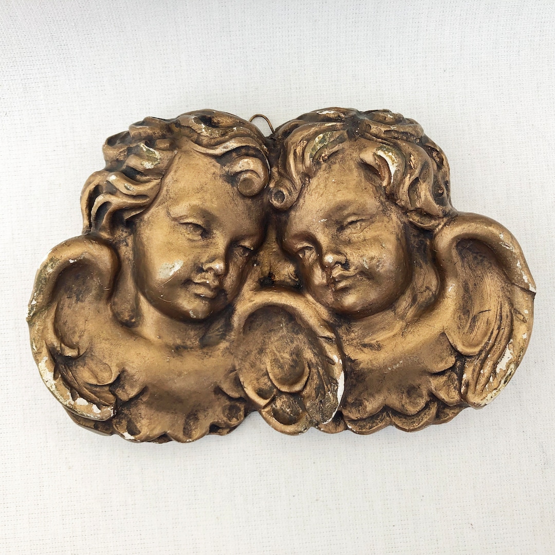 Plaster Angel Heads Putto Angel Head Angel Head Wings Shabby Chic - Etsy