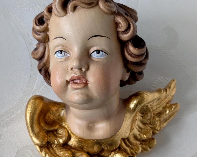 Small Angel Head Putto Carved Angel Wooden Angel Handmade Gold Leaf - Etsy