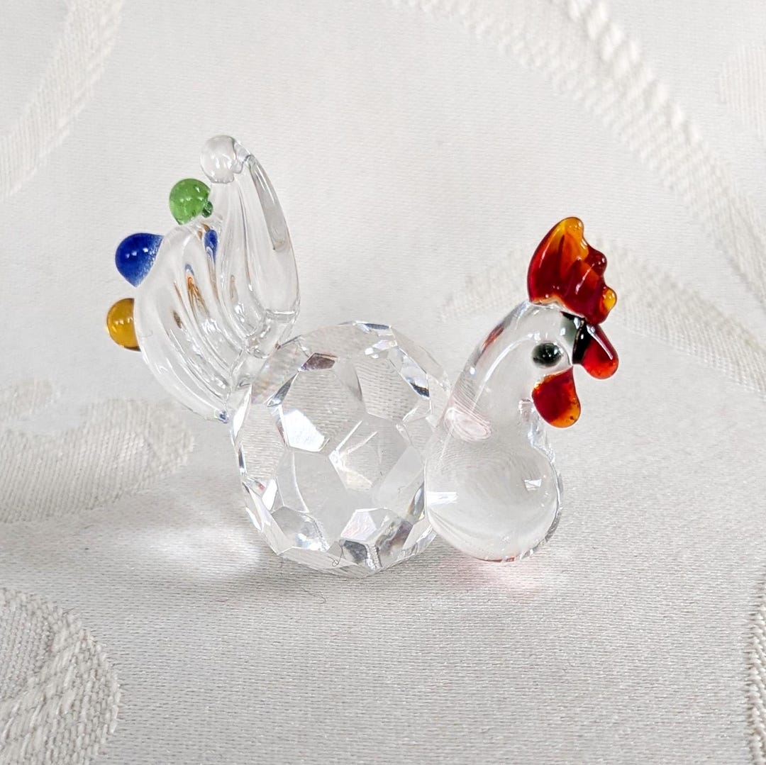 Glastier Huhn Hahn Kristallglas Handarbeit Setzkasten Tier Aus Glas ...