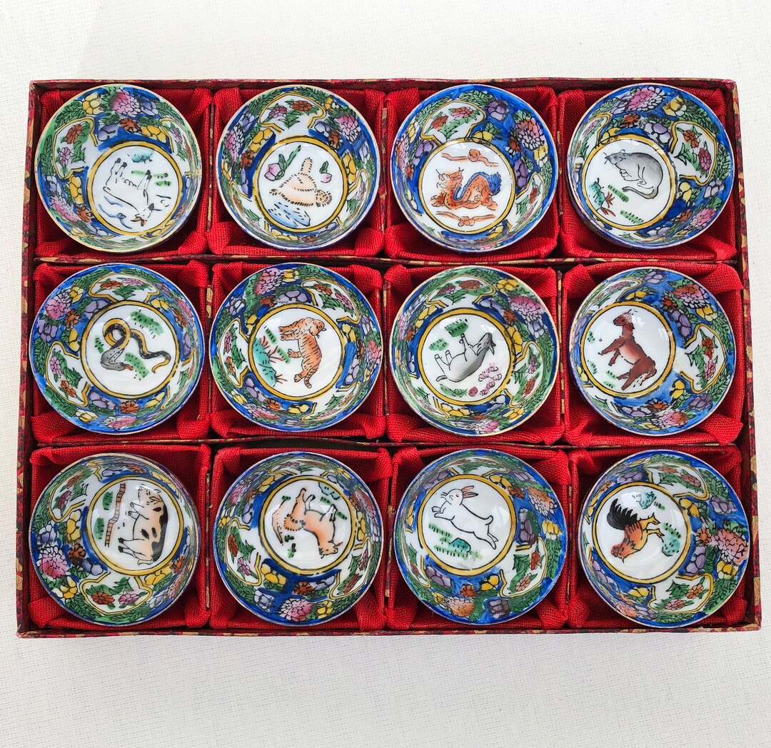 Chinese Tea Cups Zodiac Porcelain Bowls Tea Ceremony - Etsy