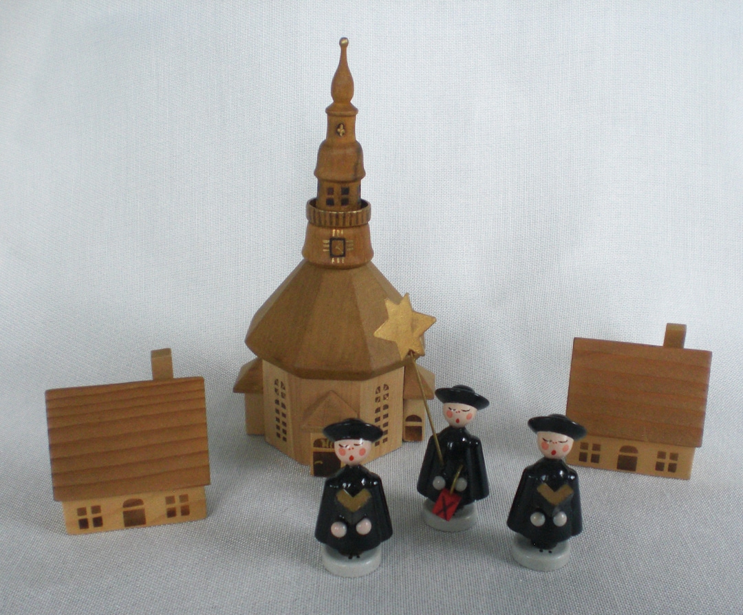 Seiffen Village With Church Houses Carolers Singers Erzgebirge Table ...