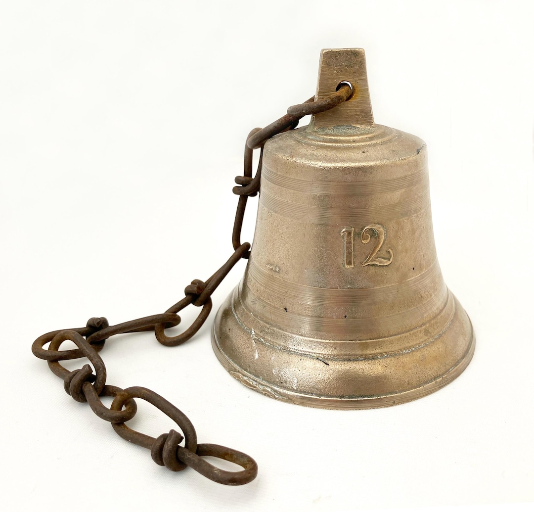 Old Small Ship's Bell Cast Brass Bell With Engraving 12 - Etsy